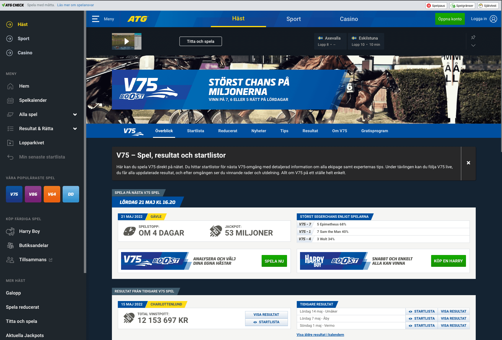 V75 tips & andelsspel för vinnare ⋆ Skräller det?